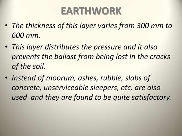 Earthwork & track formation Railway Engineering | PPTX | Rail Travel ...