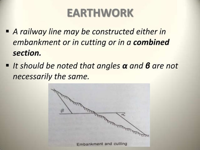 Earthwork & track formation Railway Engineering | PPTX | Rail Travel ...