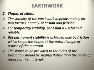Earthwork & track formation Railway Engineering | PPTX