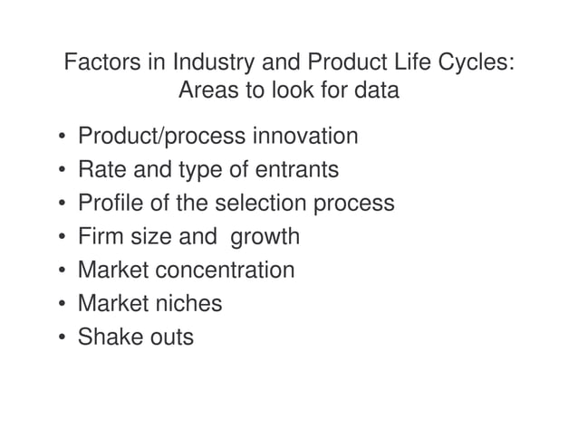 Lecture 3 - Innovation dynamics and the evolution of industries | PPT ...