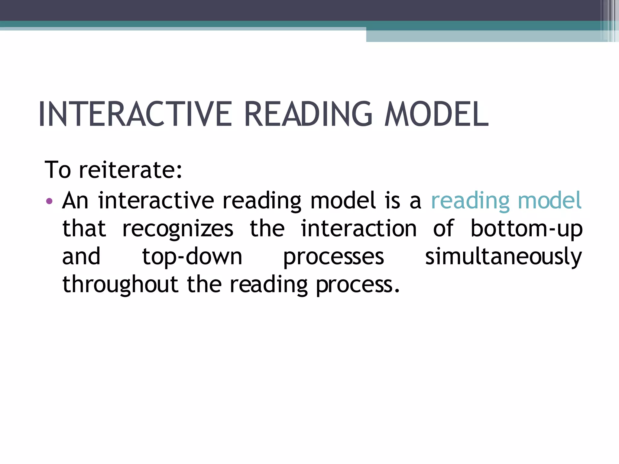 Lecture 3 Models Of Reading 2 (2) | PPT