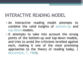 Lecture 3 Models Of Reading 2 (2) | PPT