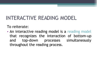 Lecture 3 Models Of Reading 2 (2) | PPT