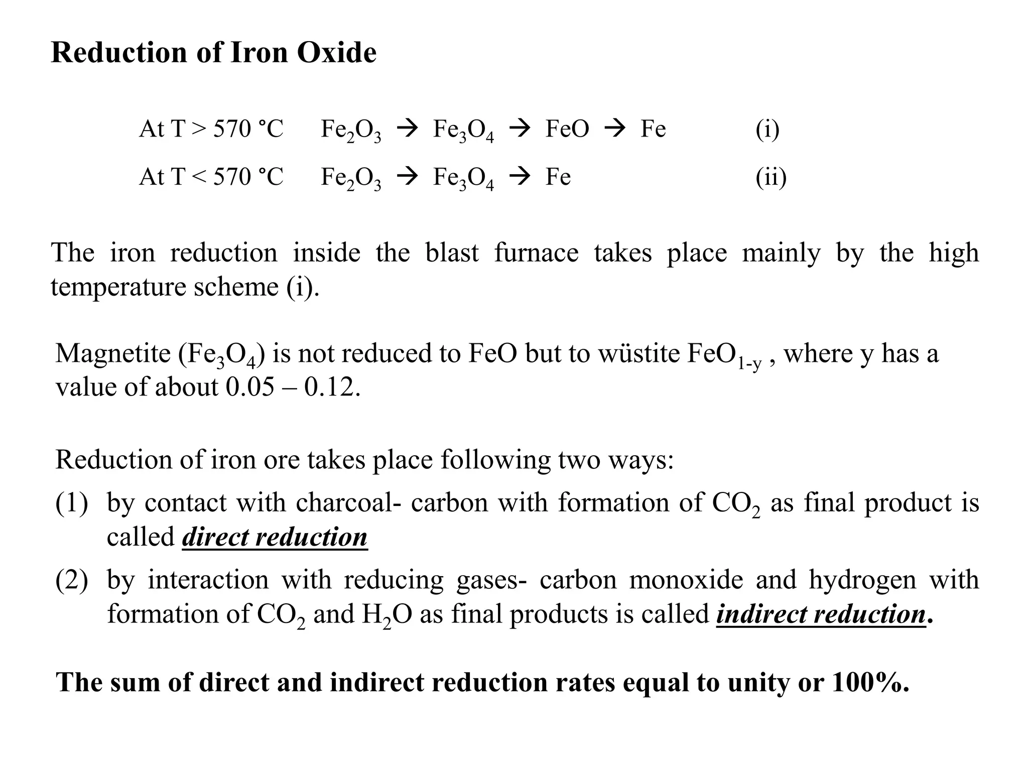 physical chemisrty of ironmaking reduction process | PDF