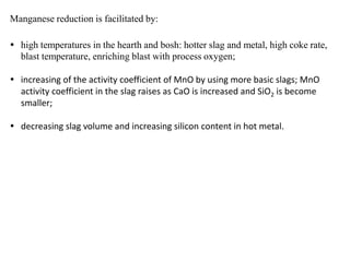 physical chemisrty of ironmaking reduction process | PDF