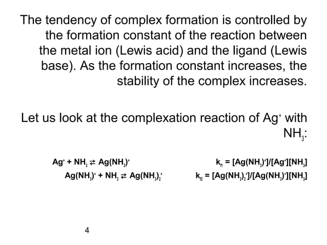 Lecture 313 complexometric reactions and titrations | PPT