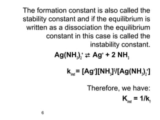 Lecture 313 complexometric reactions and titrations | PPT