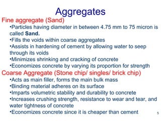 Lecture 3, constituents of concrete-fine aggregate | PPT