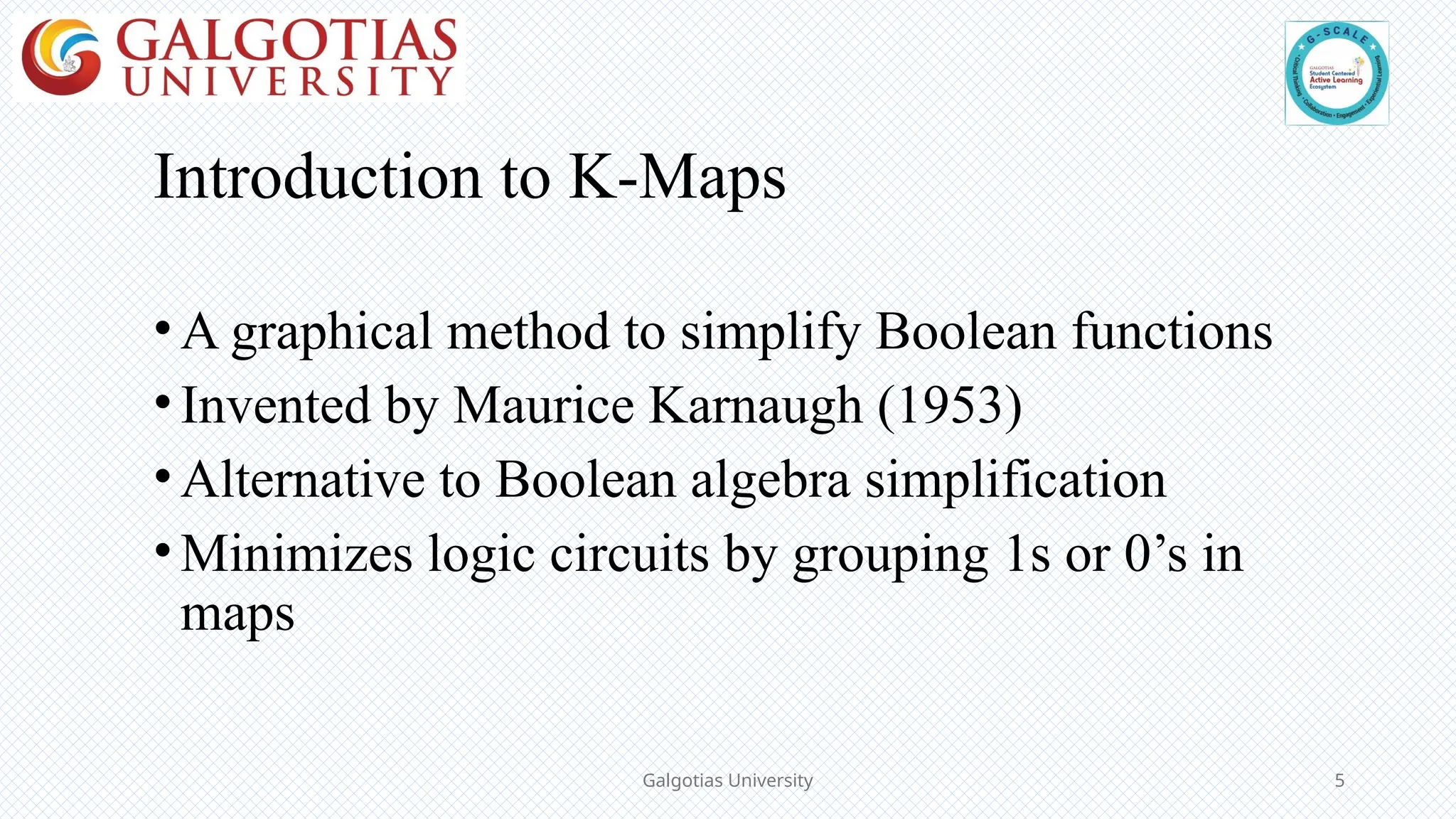 Lecture-3 K-Maps A Karnaugh Map (K-Map) is a graphical method | PPTX