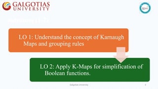Lecture-3 K-Maps A Karnaugh Map (K-Map) is a graphical method | PPTX