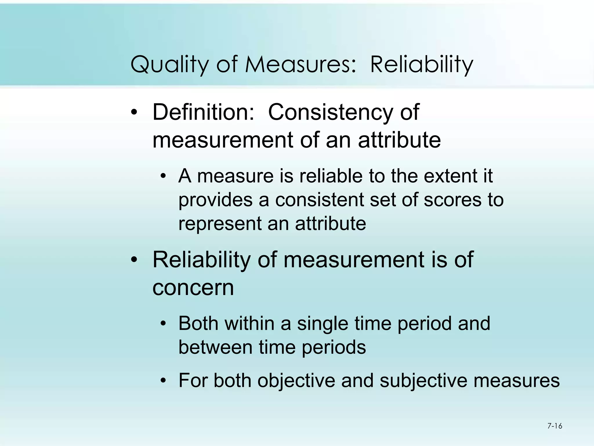 Lecture 3 measurement, reliability and validity ( | PPTX