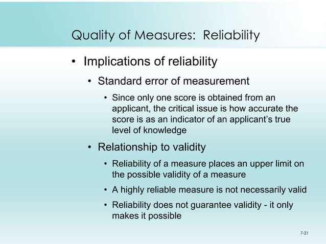 Lecture 3 measurement, reliability and validity ( | PPTX