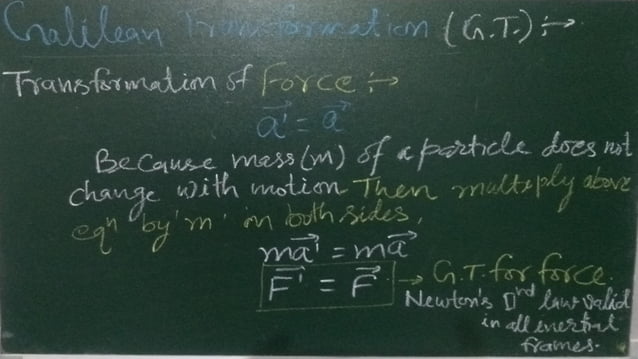 Lecture-3 Mechanics- Frame of reference: Galilean Transformations | PDF | Physics | Science