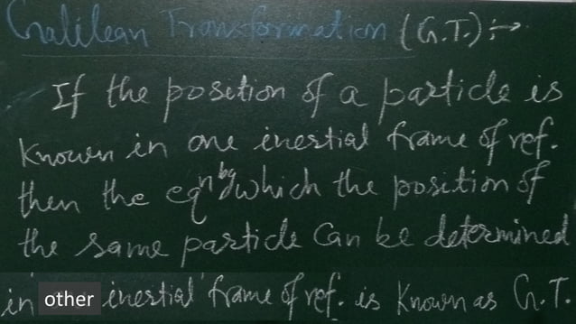 Lecture-3 Mechanics- Frame of reference: Galilean Transformations | PDF | Physics | Science