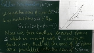 Lecture-3 Mechanics- Frame of reference: Galilean Transformations | PDF
