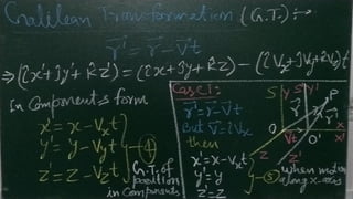 Lecture-3 Mechanics- Frame of reference: Galilean Transformations | PDF