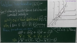 Lecture-3 Mechanics- Frame of reference: Galilean Transformations | PDF