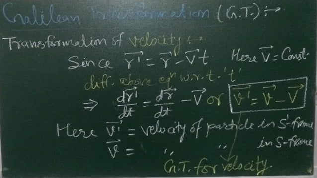 Lecture-3 Mechanics- Frame of reference: Galilean Transformations | PDF | Physics | Science