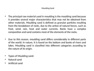 Lecture-3 Moulding sand.pptx DIFFERENT PROPERTIES OF SAND | PPT