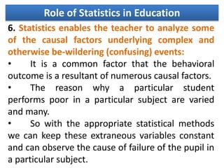 Role of Statistics in Education | PPTX