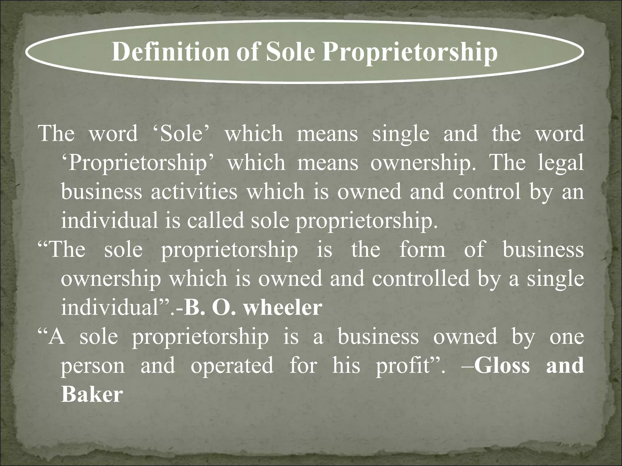 Sole Proprietorship | PPT