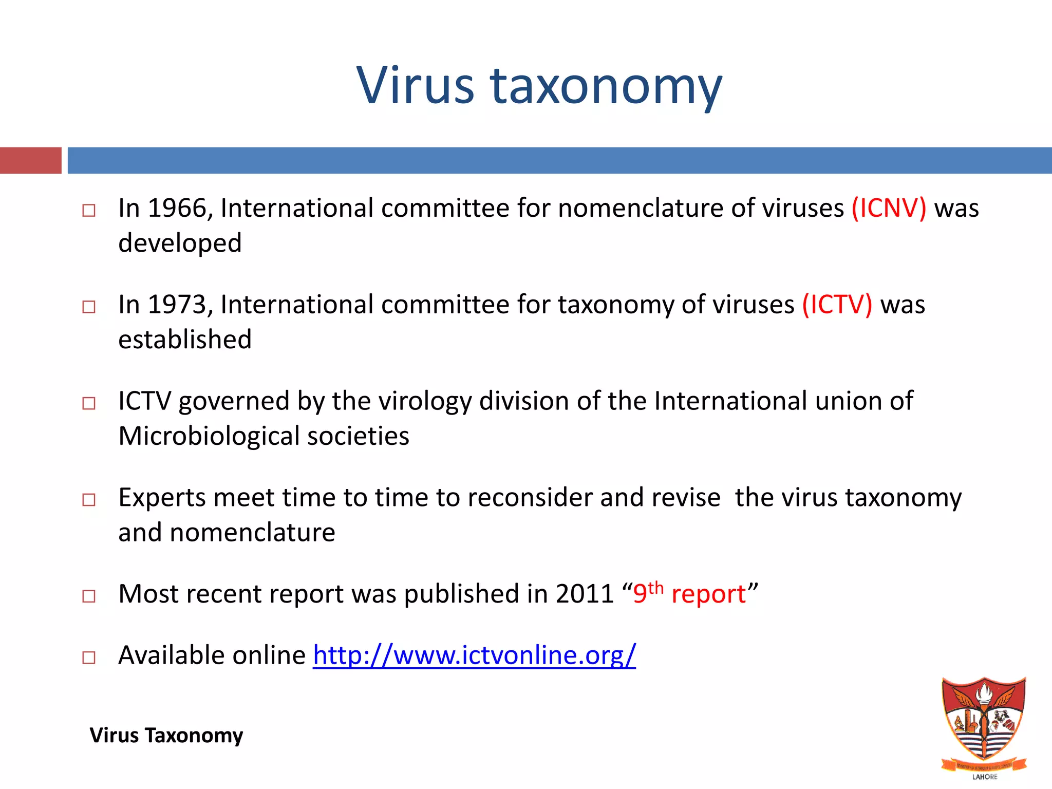 virus taxonomy and classification | PDF