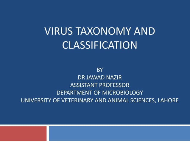 virus taxonomy and classification | PDF | Biological Sciences | Science