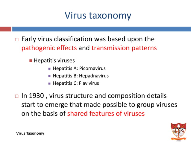 virus taxonomy and classification