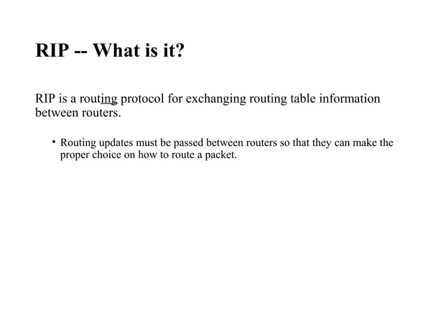 Routing Information Protocol (RIP) | PPT