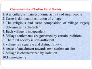 Lecture 4- characteristics of indian rural society | PPTX