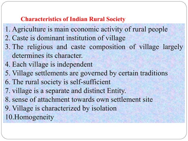 Lecture 4- characteristics of indian rural society | PPTX