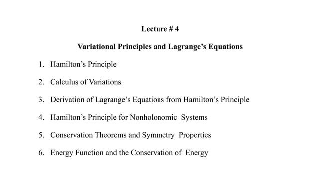 Variational Principle | PPTX | Physics | Science
