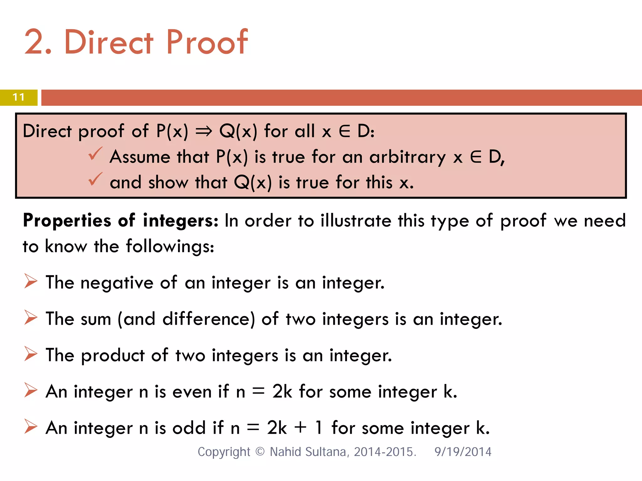 Chapter-3: DIRECT PROOF AND PROOF BY CONTRAPOSITIVE | PDF