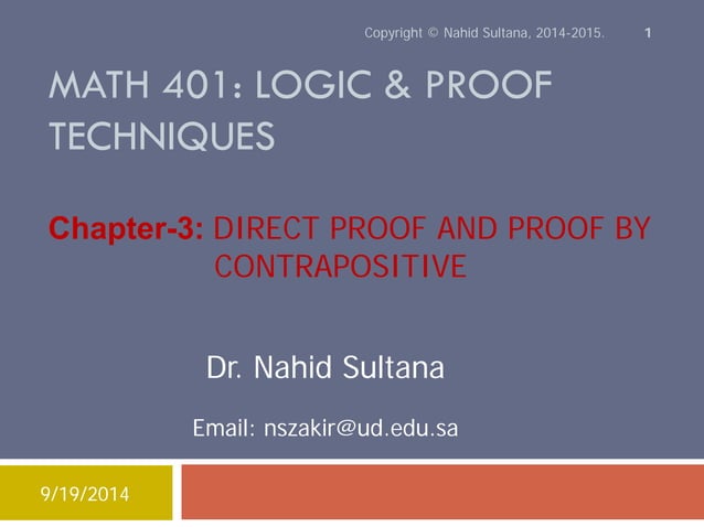 Chapter-3: DIRECT PROOF AND PROOF BY CONTRAPOSITIVE | PDF | Physics | Science