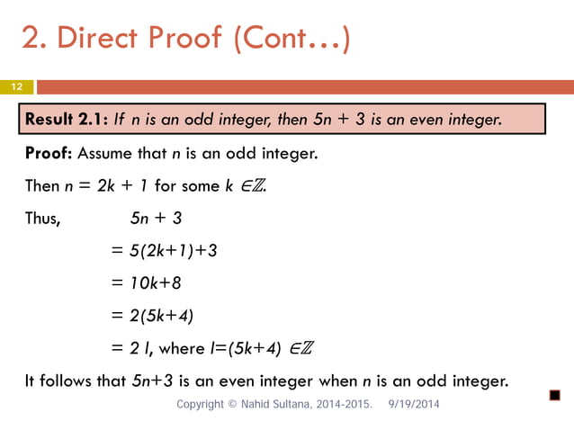 Chapter-3: DIRECT PROOF AND PROOF BY CONTRAPOSITIVE | PDF | Physics ...