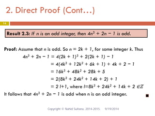 Chapter-3: DIRECT PROOF AND PROOF BY CONTRAPOSITIVE | PDF