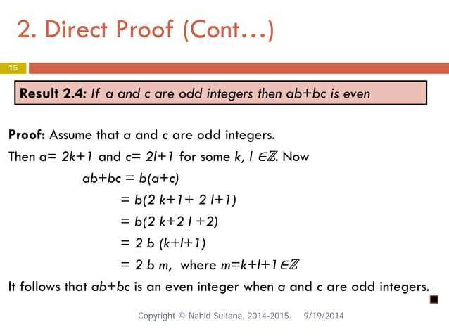 Chapter-3: DIRECT PROOF AND PROOF BY CONTRAPOSITIVE | PDF | Physics ...