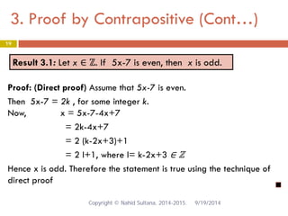 Chapter-3: DIRECT PROOF AND PROOF BY CONTRAPOSITIVE | PDF