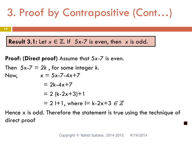 Chapter-3: DIRECT PROOF AND PROOF BY CONTRAPOSITIVE | PDF | Physics ...