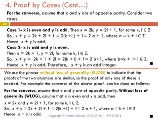 Chapter-3: DIRECT PROOF AND PROOF BY CONTRAPOSITIVE | PDF