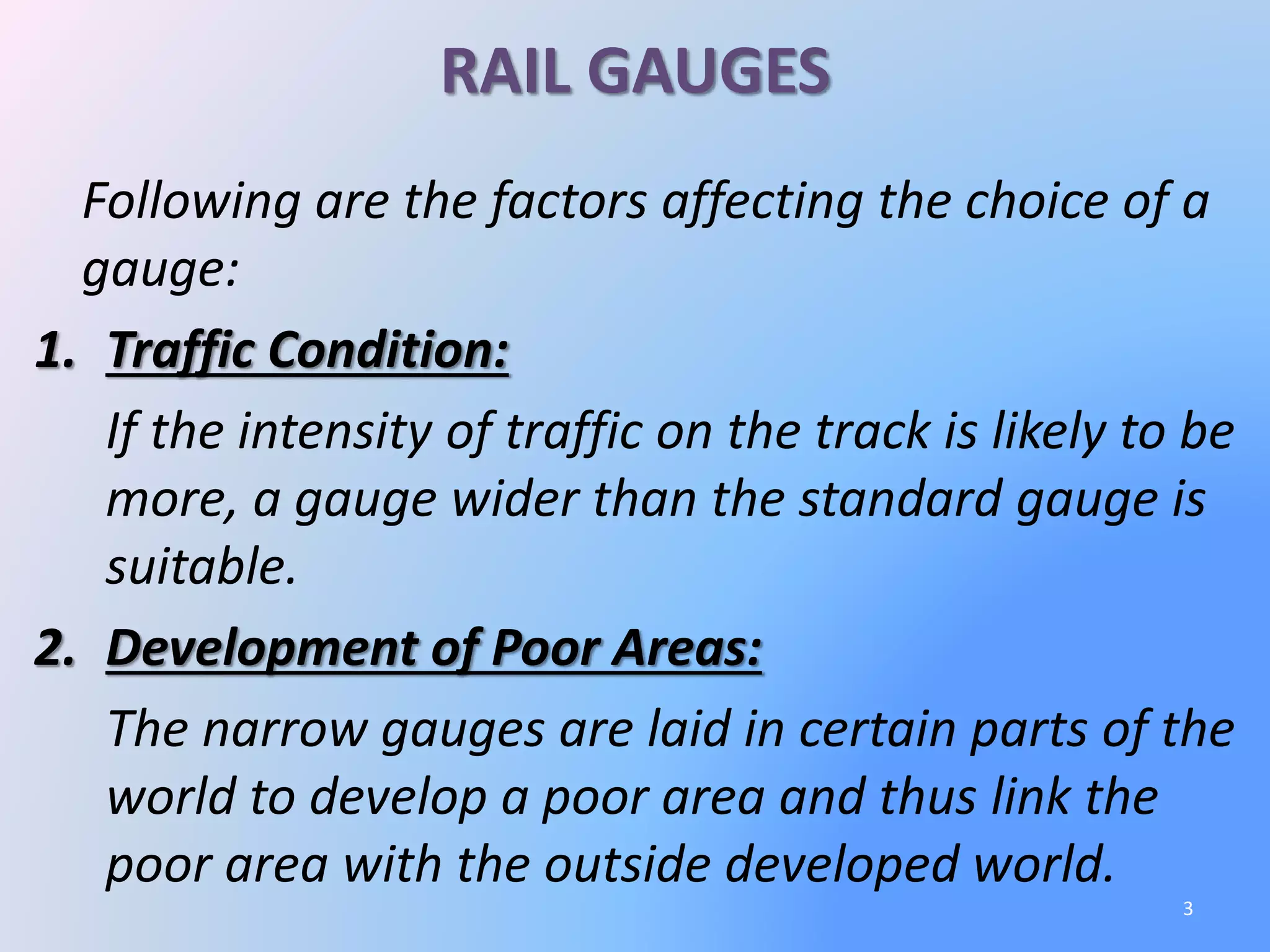 Rail gauges & rail sections Railway Engineering | PPTX