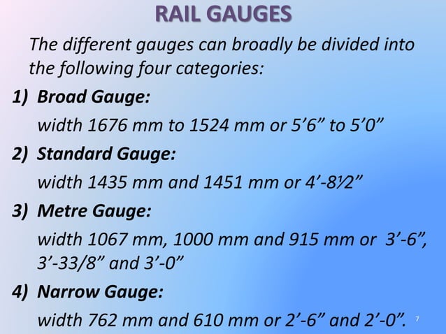 Rail gauges & rail sections Railway Engineering | PPTX | Rail Travel ...