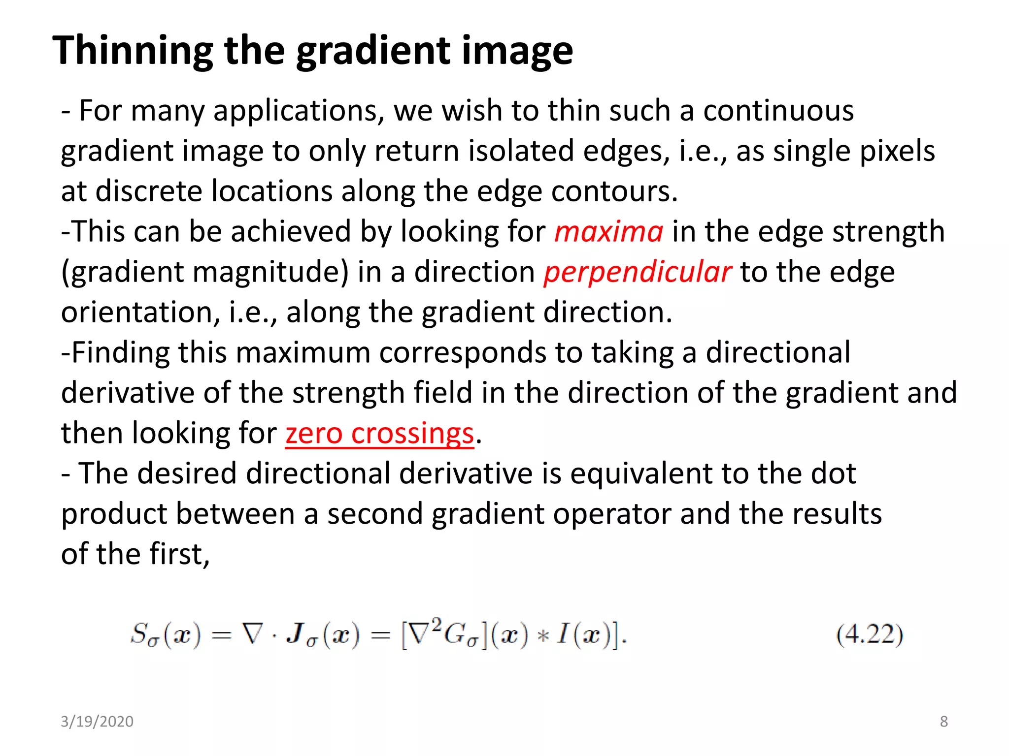 Lecture 4and5 Computer Vision Edge Detection Code Chains Hough Transform