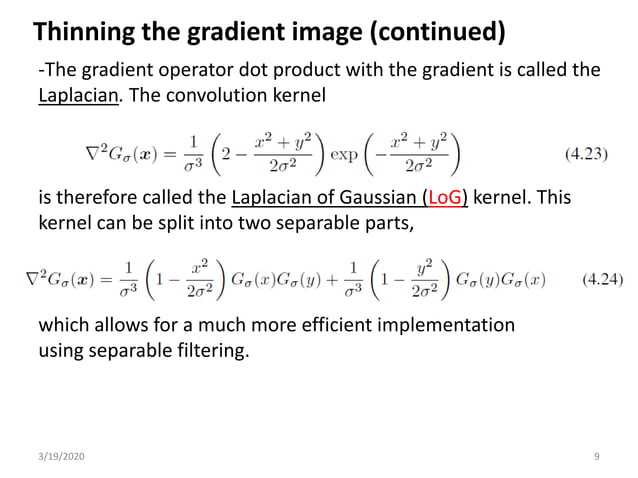 Lecture 4and5 Computer Vision Edge Detection Code Chains Hough Transform