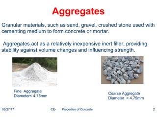 Lecture 4, constituents of concrete-coarse aggregate | PPT