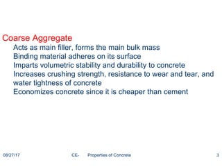 Lecture 4, constituents of concrete-coarse aggregate | PPT