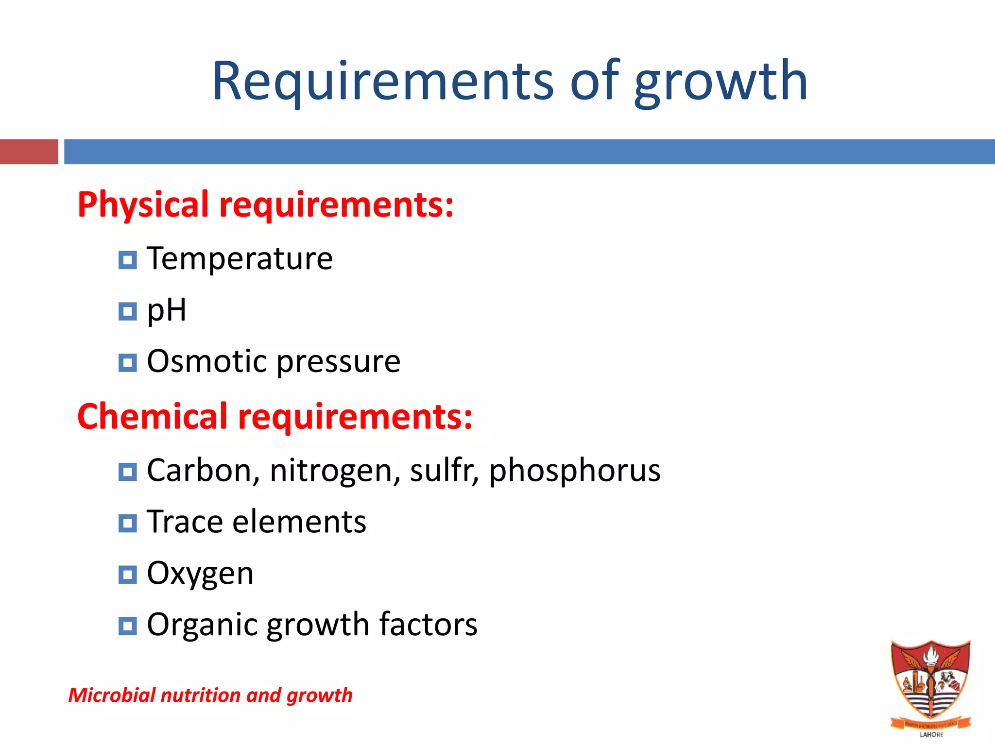 microbial nutrition and growth | PDF