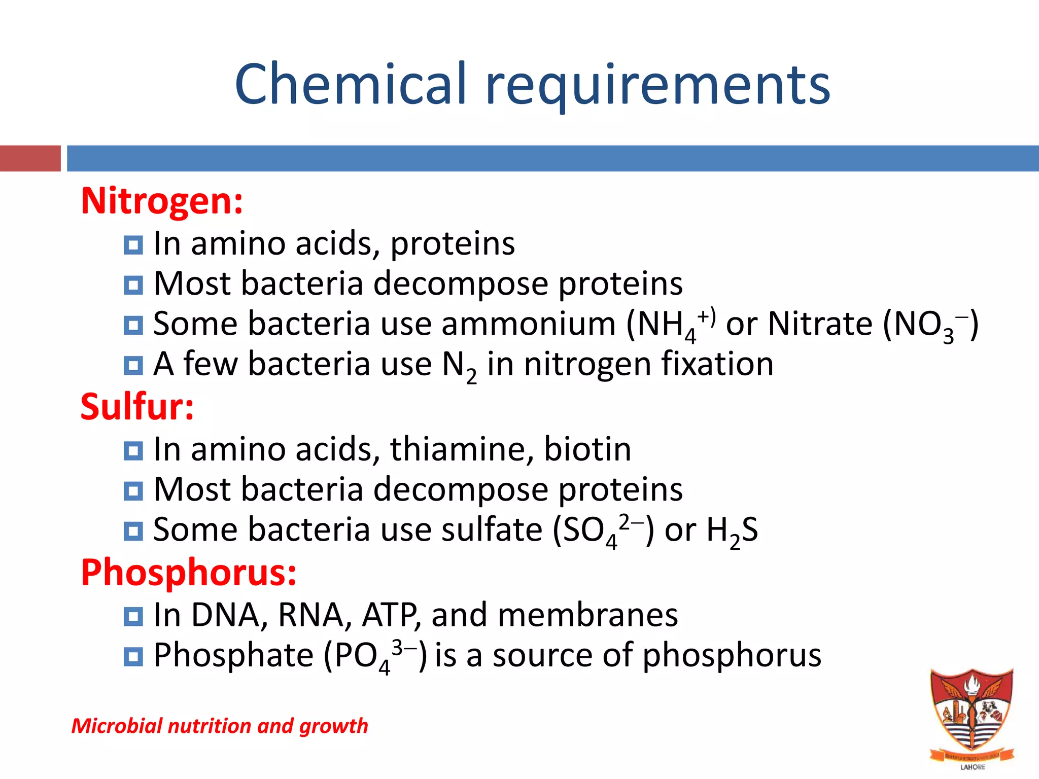 microbial nutrition and growth | PDF