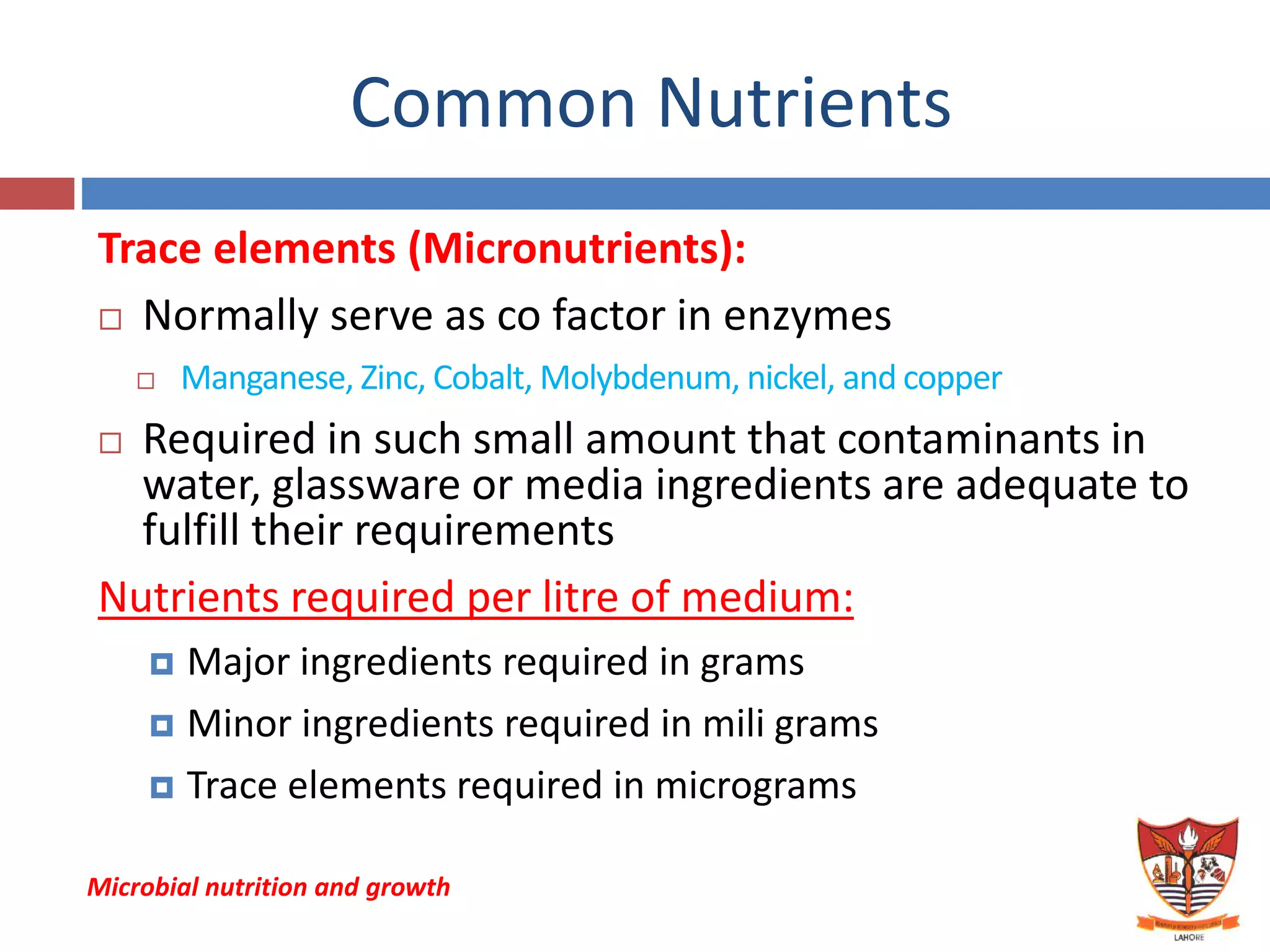 microbial nutrition and growth | PDF