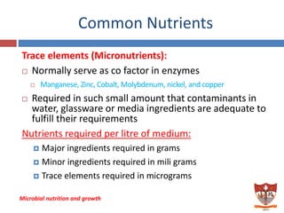 microbial nutrition and growth | PDF